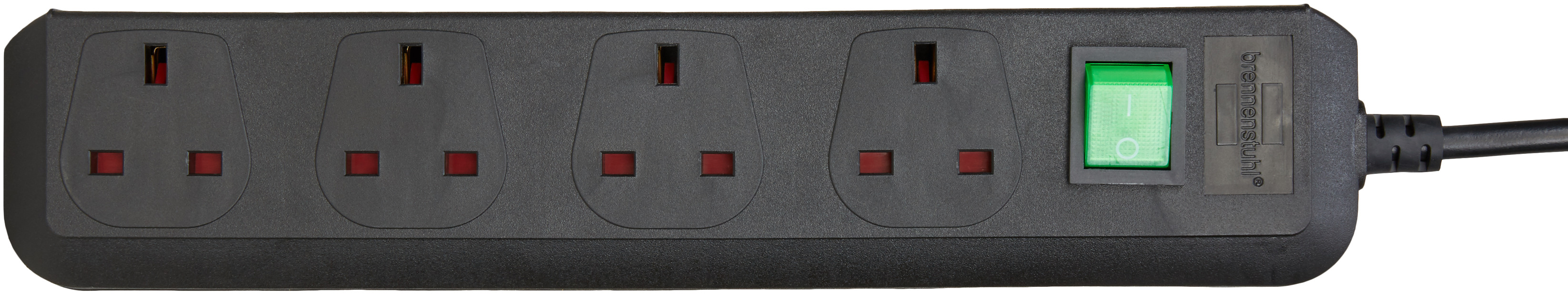 Eco-Line extension lead 4-way black 1,5m H05VV-F 3G1,25 *GB ...