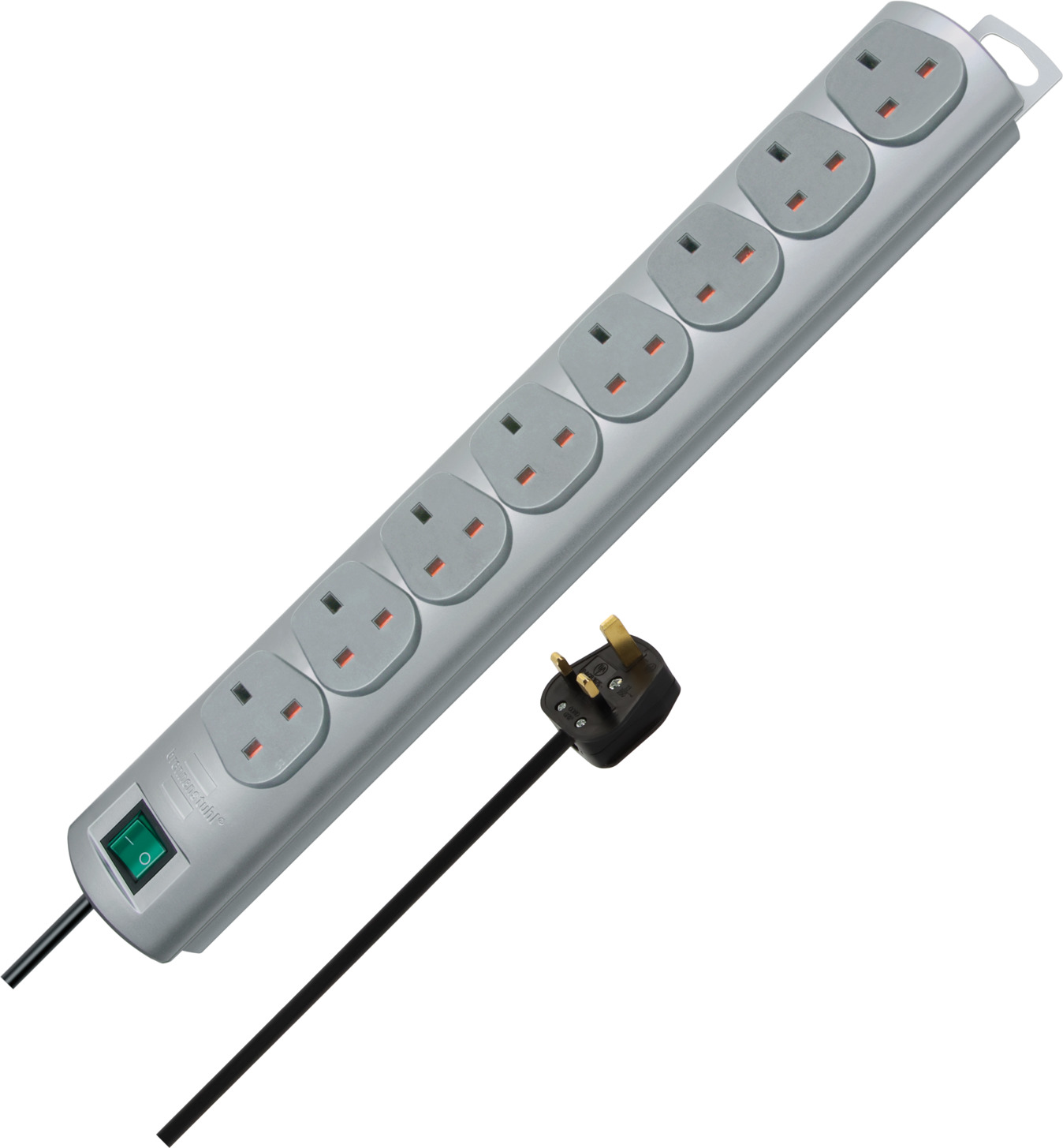 Primera-Line extension lead 8-way silver 2m H05VV-F 3G1,25 *GB ...