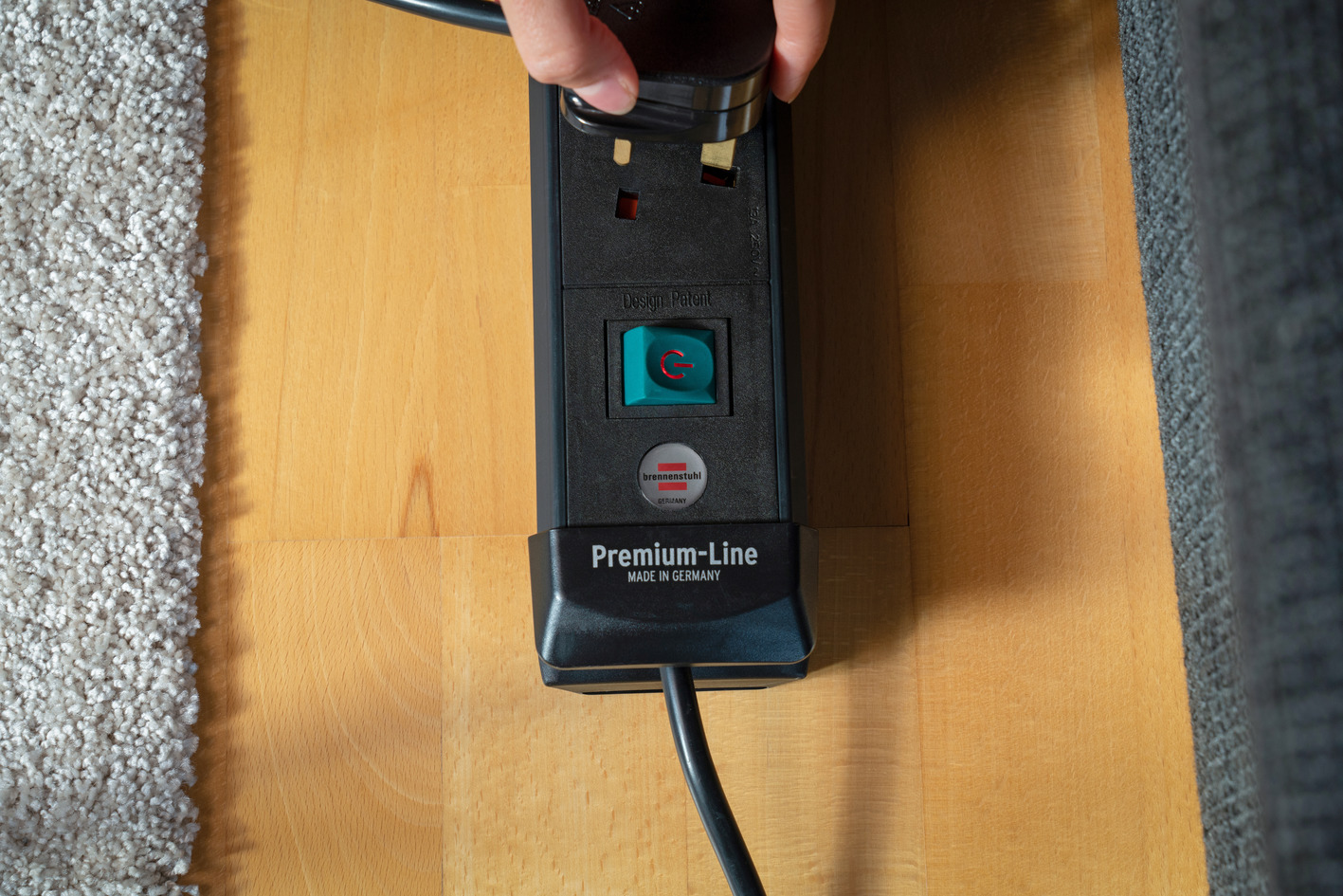 Premium-Line Extension Lead 3-way black 5m H05VV-F 3G1.5 with switch ...