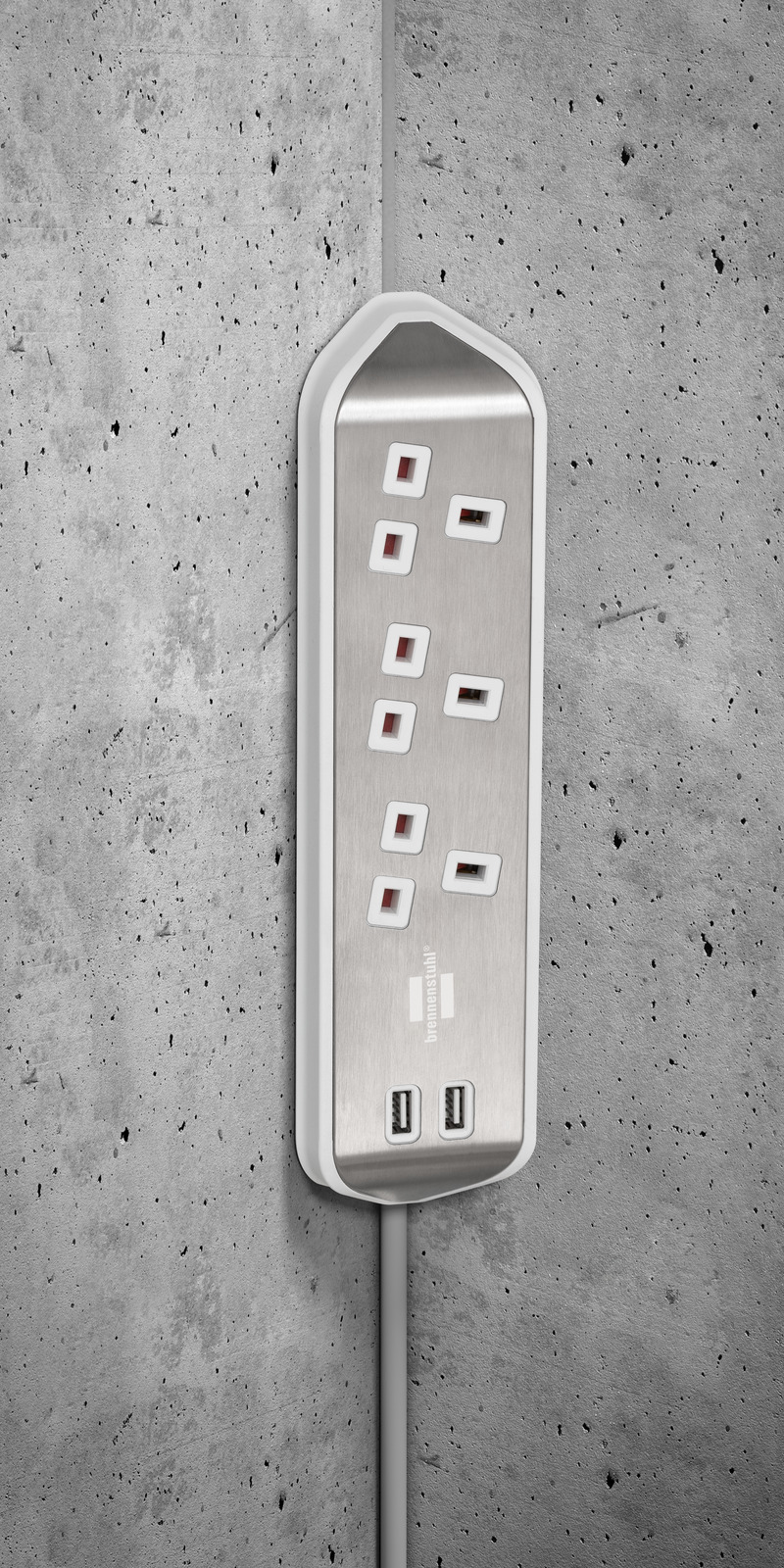 brennenstuhl®estilo corner extension lead with USB charging function 3 ...