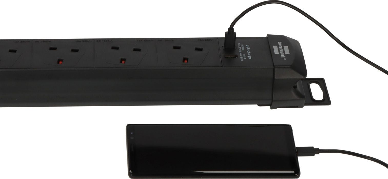 Premium-Line 60.000A Extension Lead With Surge Protection with 1x USB A ...